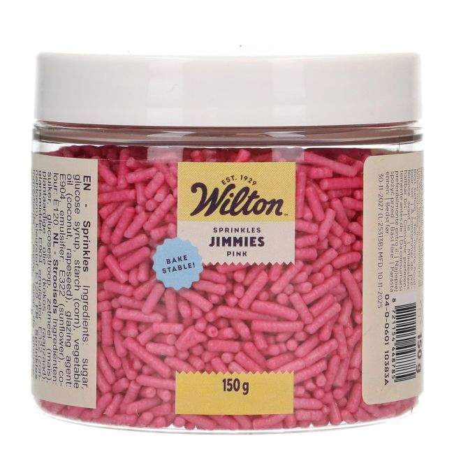 Wilton Rose Jimmies 150 g – Baking Sprinkles Resistant to Cooking