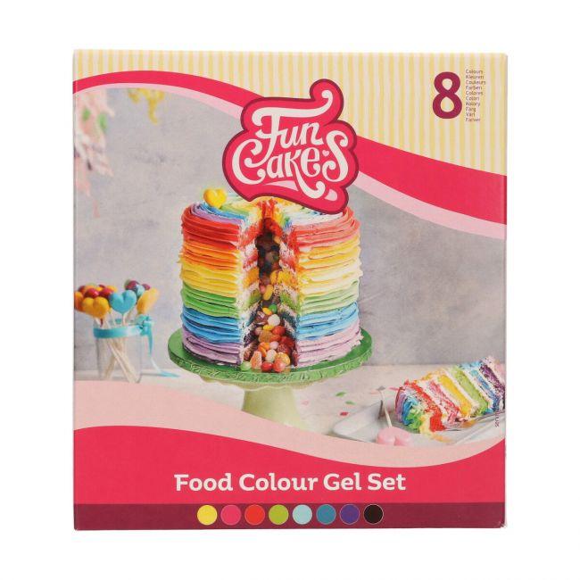 FunCakes Gel Colorant Comestible - Set de 8 Couleurs Intenses